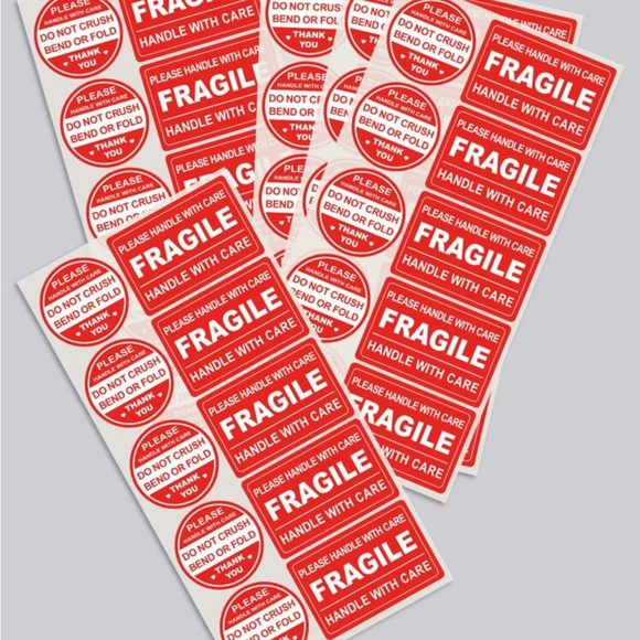 Office | 10 Red Fragile Handle With Care Stickers | Poshmark
